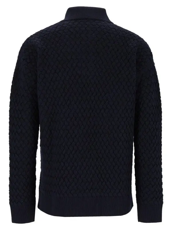 Bottega Veneta Woven Wool Polo Shirt