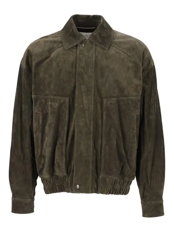 Saint Laurent Vintage Split Leather Bomber Jacket - Green