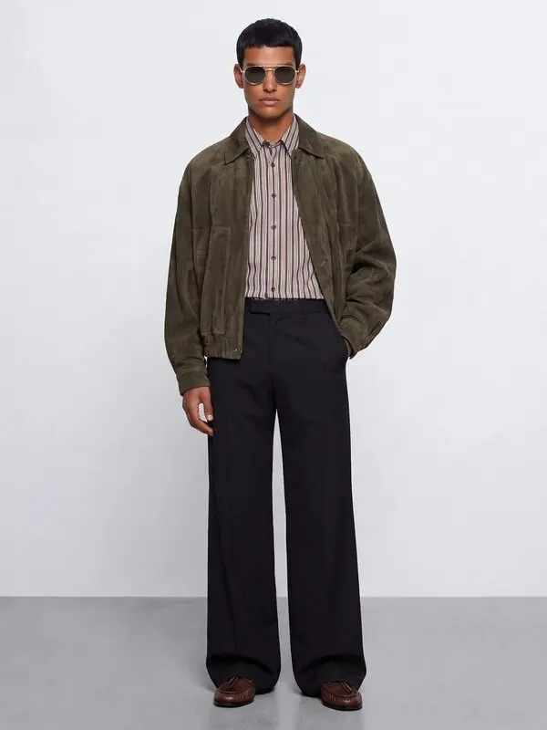 Saint Laurent Vintage Split Leather Bomber Jacket