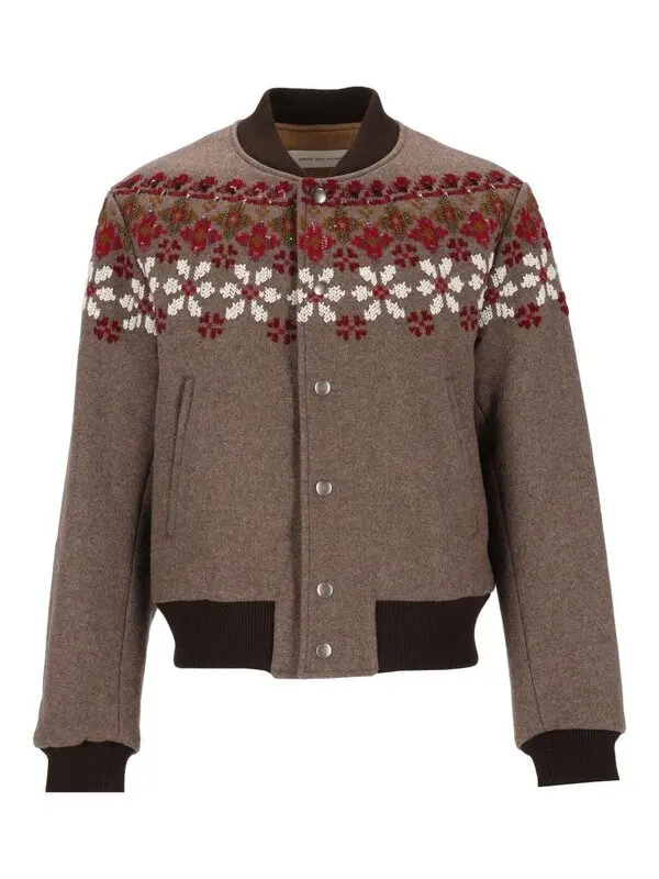 Dries Van Noten Valtor Bomber Jacket In Wool Blend