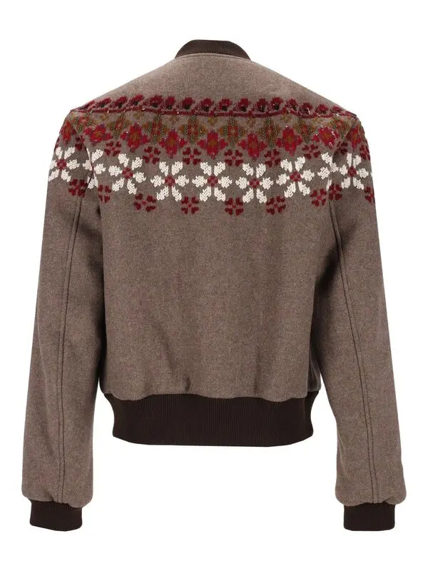 Dries Van Noten Valtor Bomber Jacket In Wool Blend