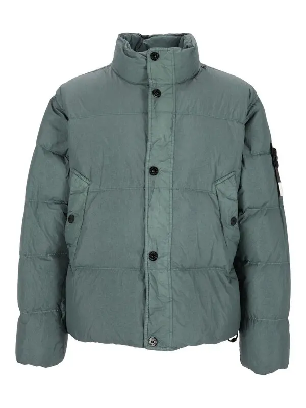 Stone Island Short Down Jacket - Green