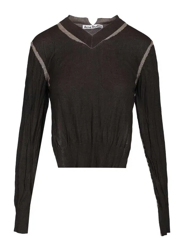 Acne Studios Crumpled V-neck Sweater - Brown