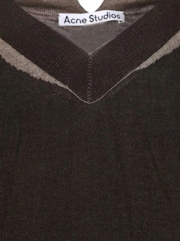 Acne Studios Crumpled V-neck Sweater - Brown
