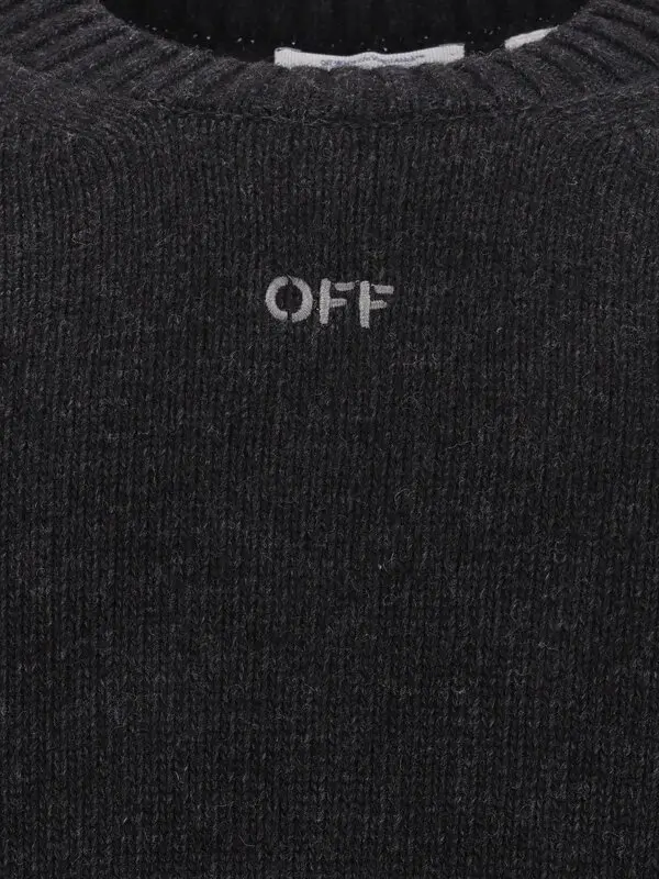 Off-White The Diagonal Arrow Fuzzy Crew Neck Sweater