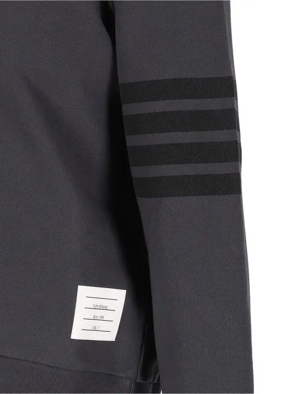 Thom Browne Bar Cotton Jersey Sweatshirt - Gray