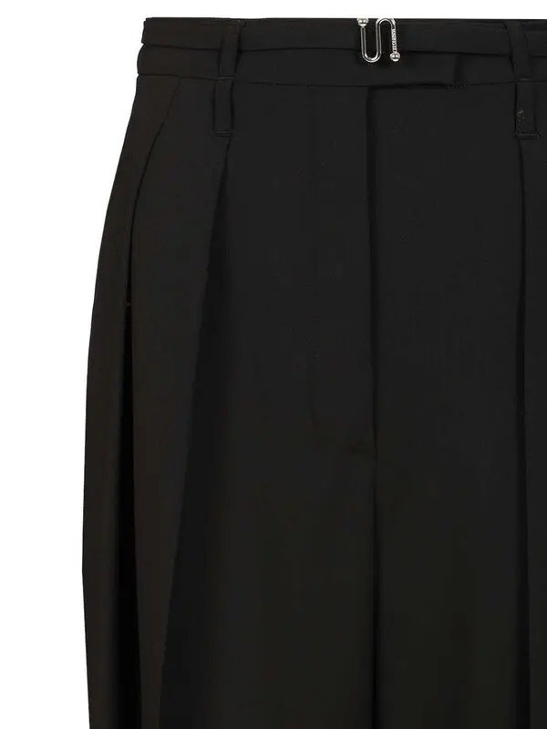 Sportmax Wide-leg Trousers In Stretch Wool