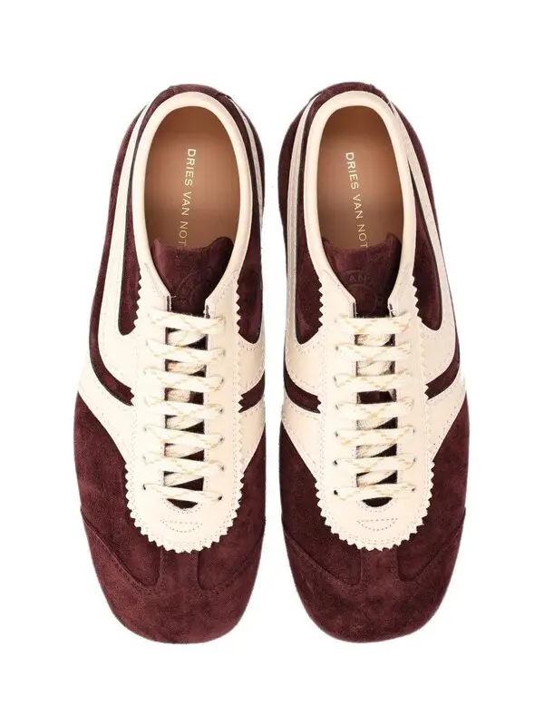 Dries Van Noten Suede Sneakers With Leather Trim