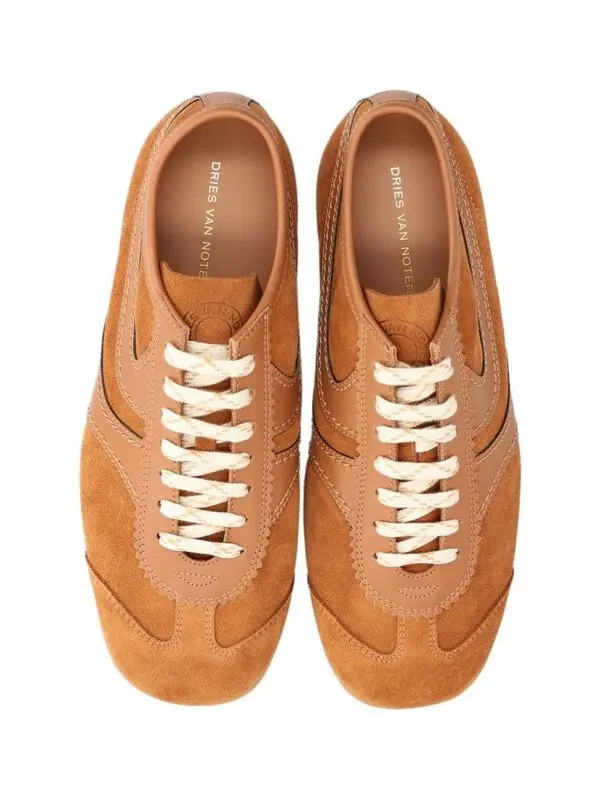 Dries Van Noten Thin” Suede Sneakers - Brown