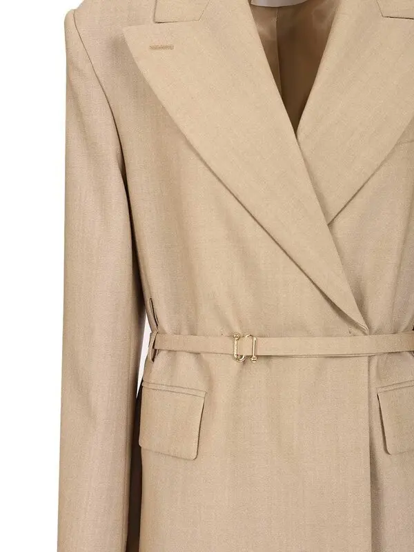 Sportmax Long Double-breasted Wool Blazer