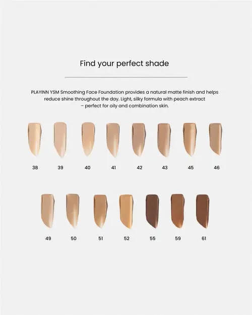 INGLOT Playinn Ysm Smoothing Face Foundation - Beige/pink
