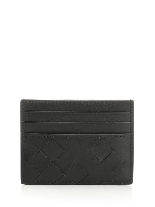 Bottega Veneta Leather Card Holder - Black