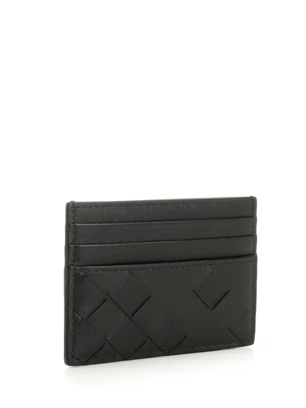 Bottega Veneta Leather Card Holder - Black