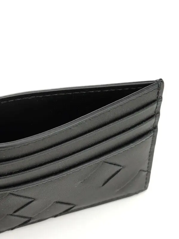 Bottega Veneta Leather Card Holder - Black