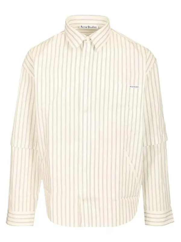 Acne Studios Striped Poplin Shirt - White