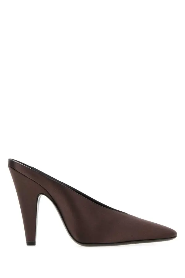 Alaïa Satin Cone Mules - Brown