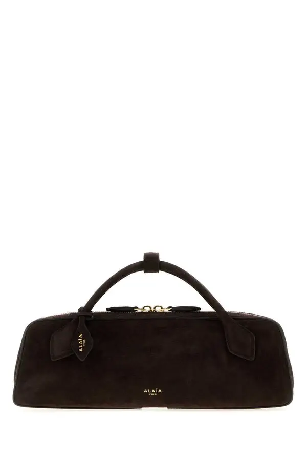 Alaïa Dark Suede Teckel Handbag - Brown