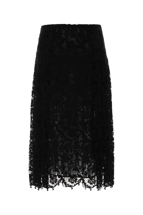 Fendi Macrame Lace Skirt - Black