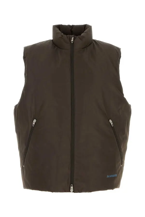JIL SANDER Polyester Sleeveless Down Jacket - Brown