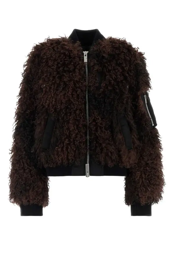 Sacai Eco Fur Bomber Jacket - Brown