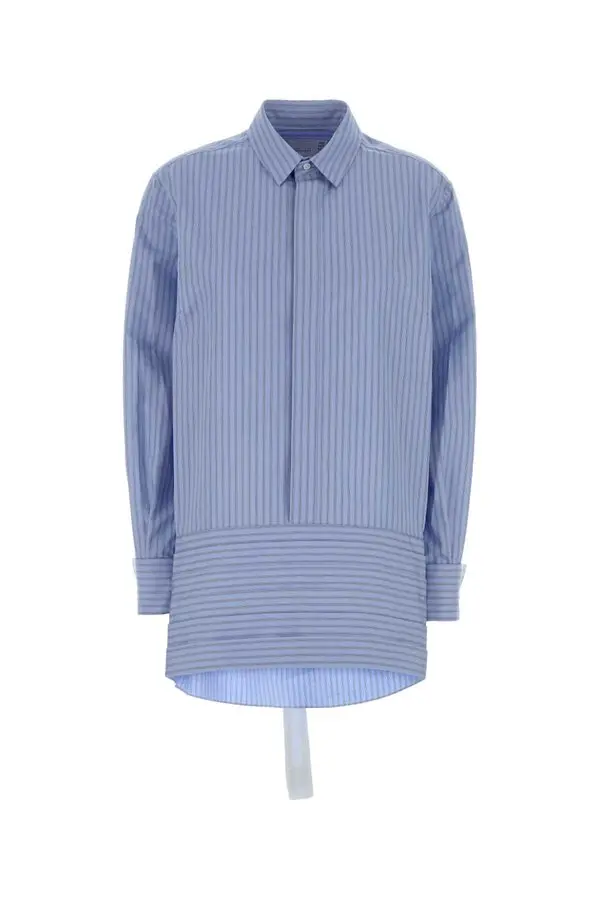Sacai Embroidered Poplin Shirt Dress - Multicolor