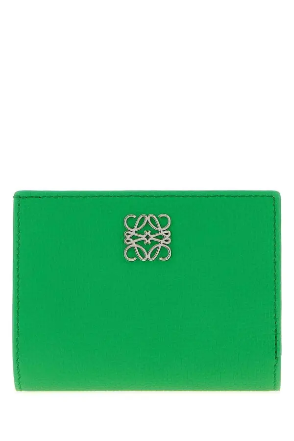 Loewe Grass Leather Anagram Wallet
