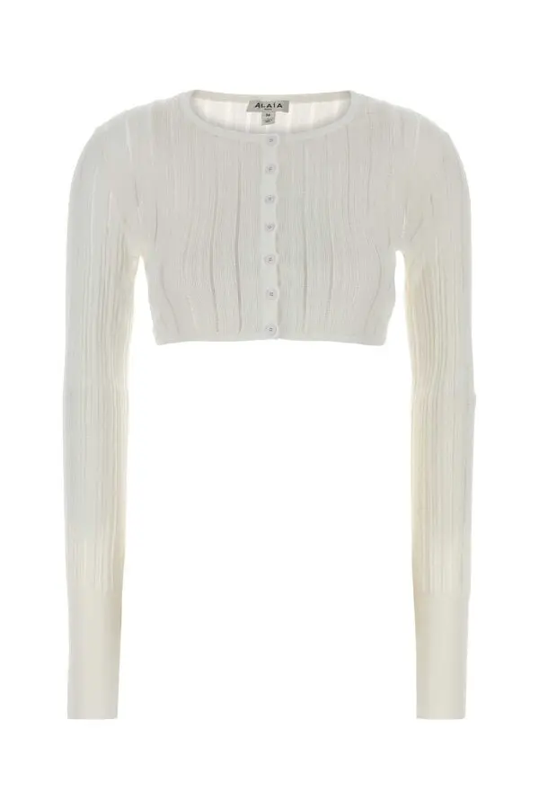 Alaïa Crinoline Cardigan - White