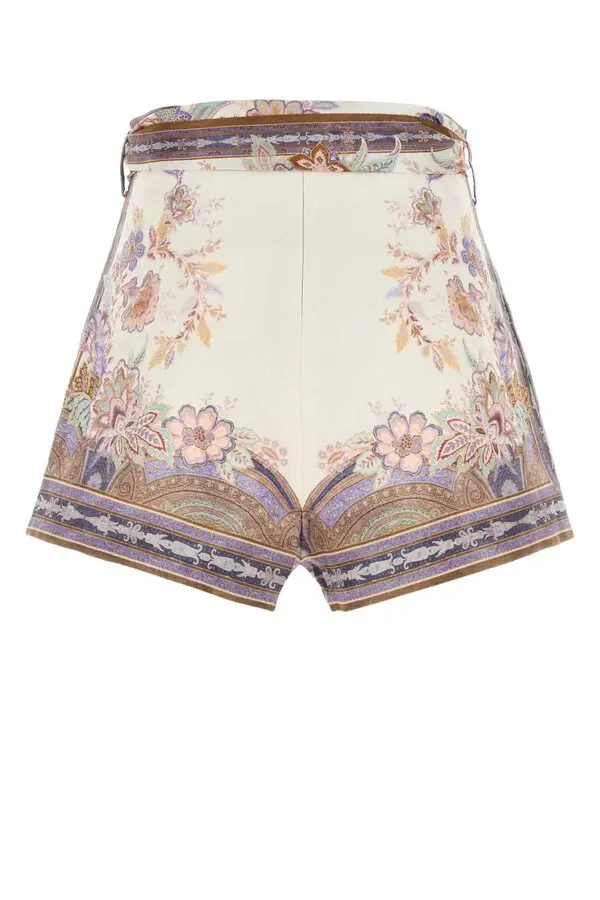 Zimmermann Printed Linene Luna Shorts
