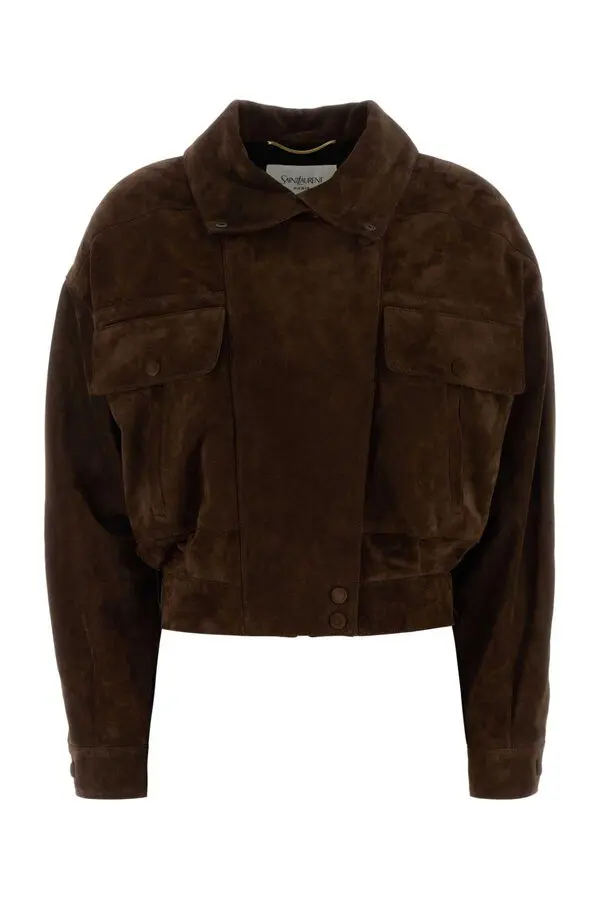 Saint Laurent Chocolate Suede Jacket - Brown