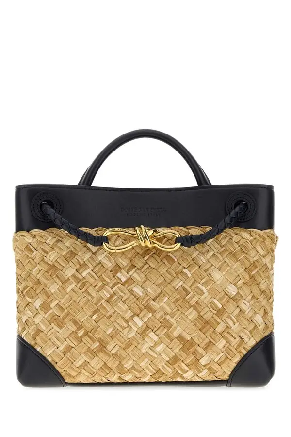 Bottega Veneta Raffia Small Andiamo Handbag - Brown