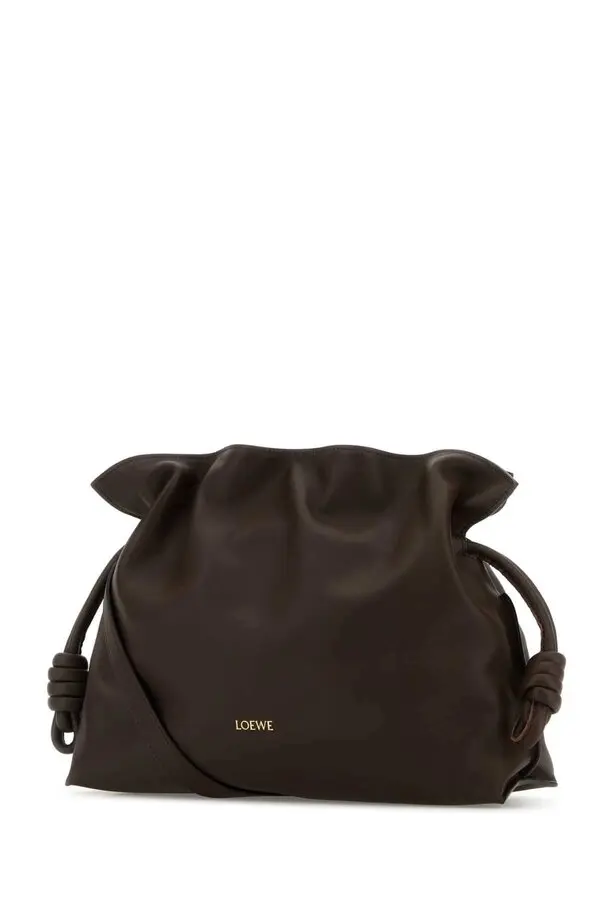 Loewe Chocolate Nappa Leather Medium Flamenco Clutch - Brown
