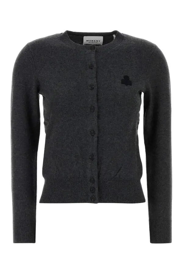 Isabel Marant Étoile Charcoal Cotton Blend Mona Cardigan