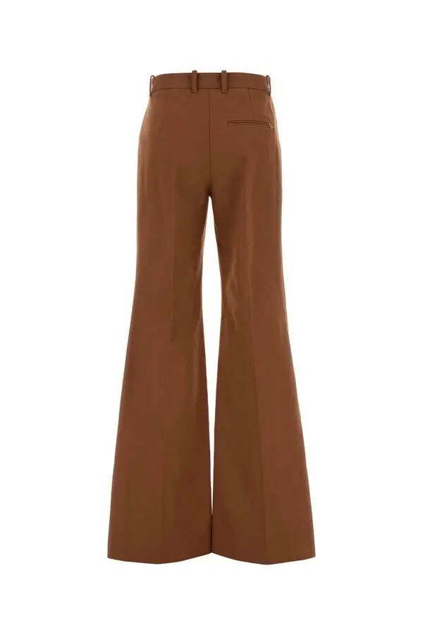 Chloé Pantalone Dalla Gamba Ampia In Cotone Mattone