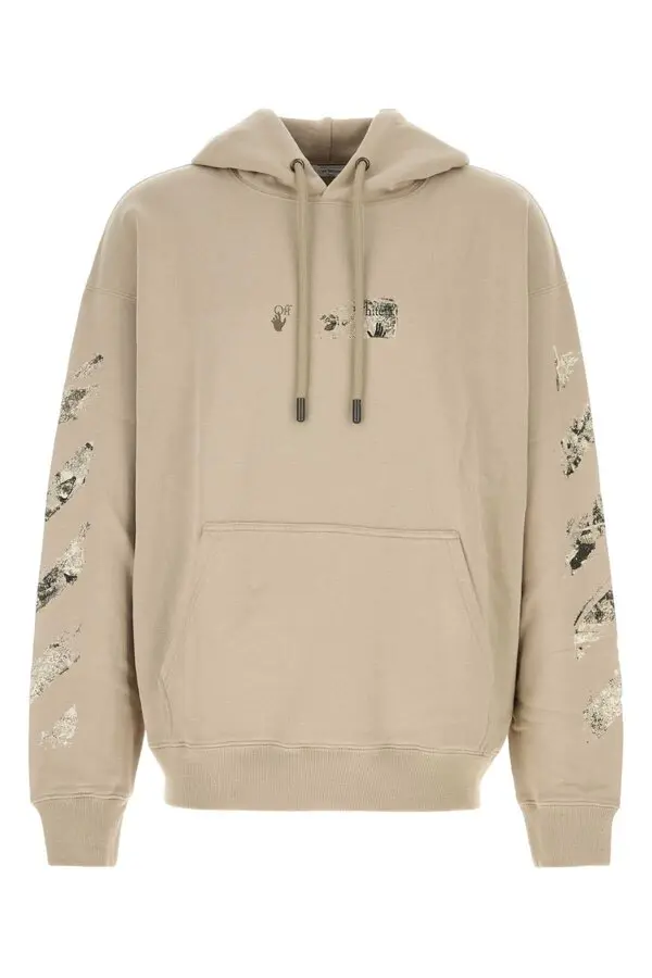 Off-White Cappuccino Cotton Oversize Sweatshirt - Brown