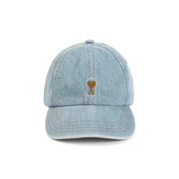 AMI Paris Adc Denim Cap - Blue