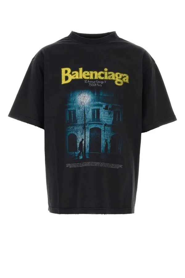 Balenciaga Cotton Oversize T-shirt - Black