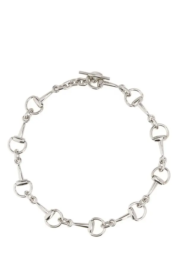 Gucci Metal Horsebit Necklace - Silver