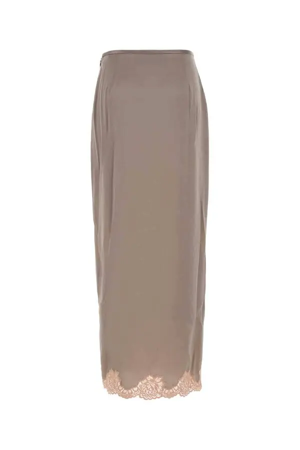 Valentino Garavani Dove Grey Satin Skirt