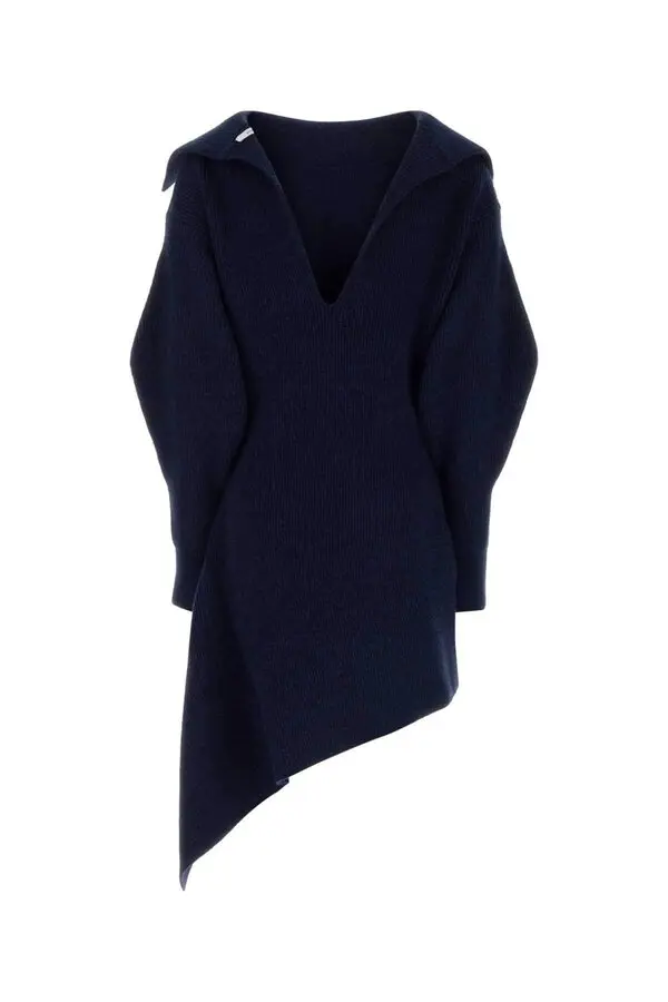 Givenchy High Neck Slashed Knitted Dress