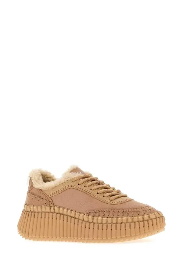 Chloé Antiqued Leather Nama Sneakers