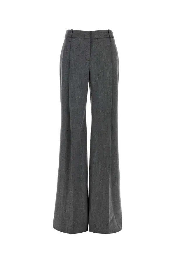ERMANO SCERVINO Ermanno Scervino Dark Grey Stretch Wool Palazzo Pant