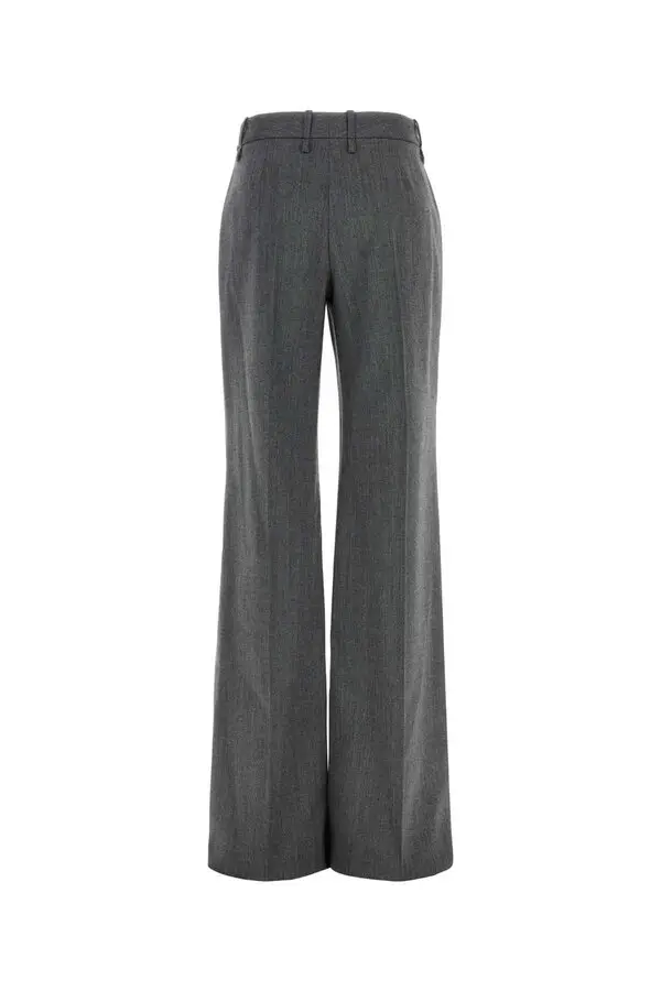 ERMANO SCERVINO Ermanno Scervino Dark Grey Stretch Wool Palazzo Pant