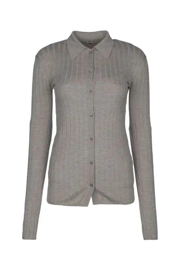 TOTEME Slim Ribbed Shirt - Multicolor
