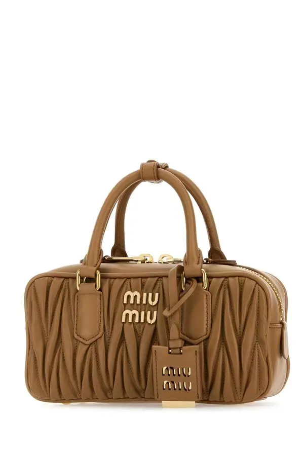 Miu Miu Caramel Leather Arcadie Handbag