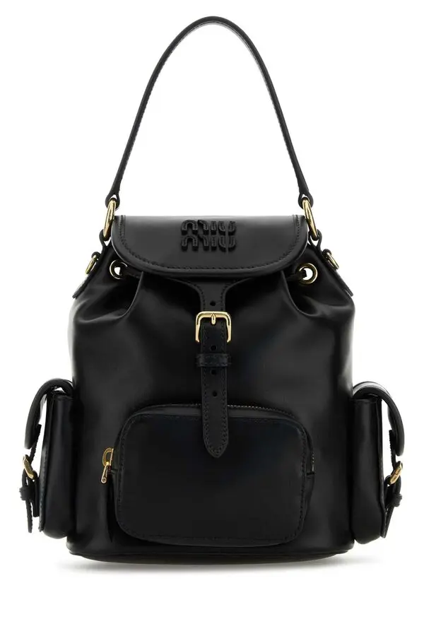 Miu Miu Leather Backpack - Black