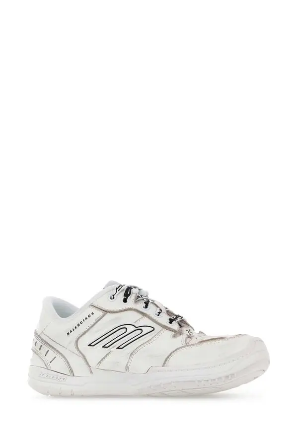 Balenciaga Leather Hamptons Sneakers - White