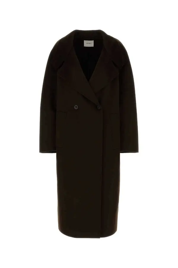 LISA YANG Chocolate Wool Blend Coat - Brown