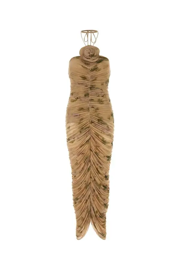 Magda Butrym Printed Stretch Mesh Dress - Multicolor