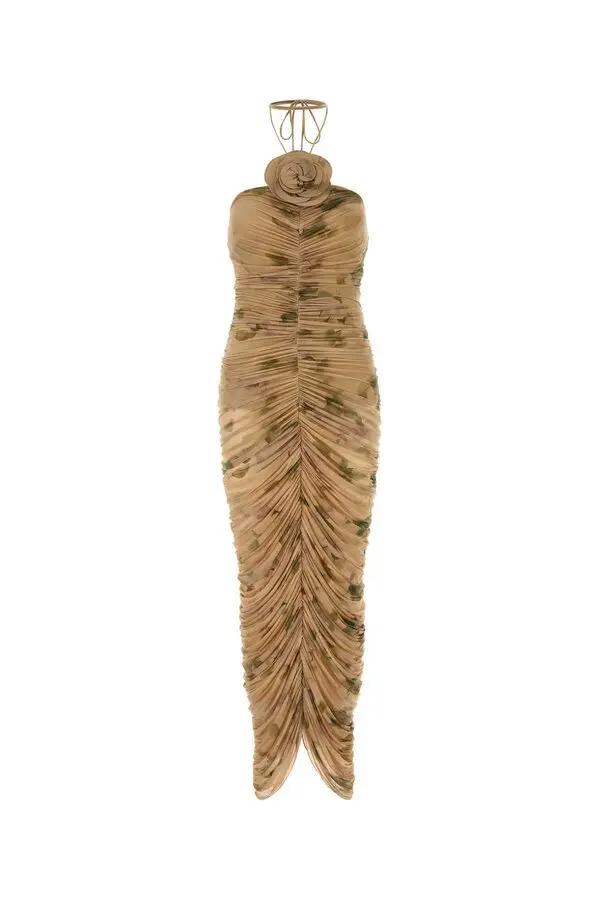 Magda Butrym Printed Stretch Mesh Dress - Multicolor