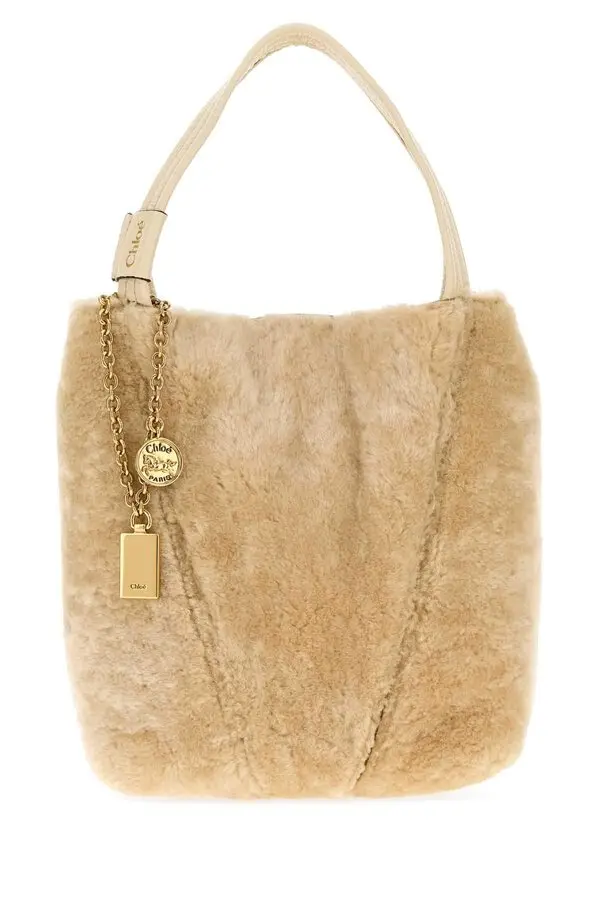 Chloé Ivory Shearling Ã¨ Spin Handbag - Brown